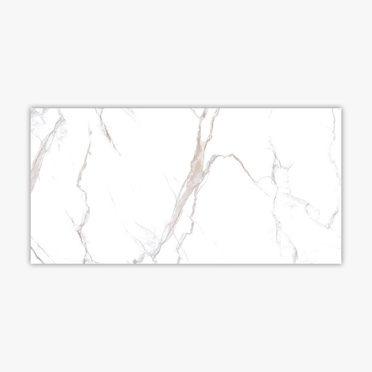 Direct Stone Source Calacatta 12" x 24" Porcelain Marble Look Singular Wall & Floor Tile ...